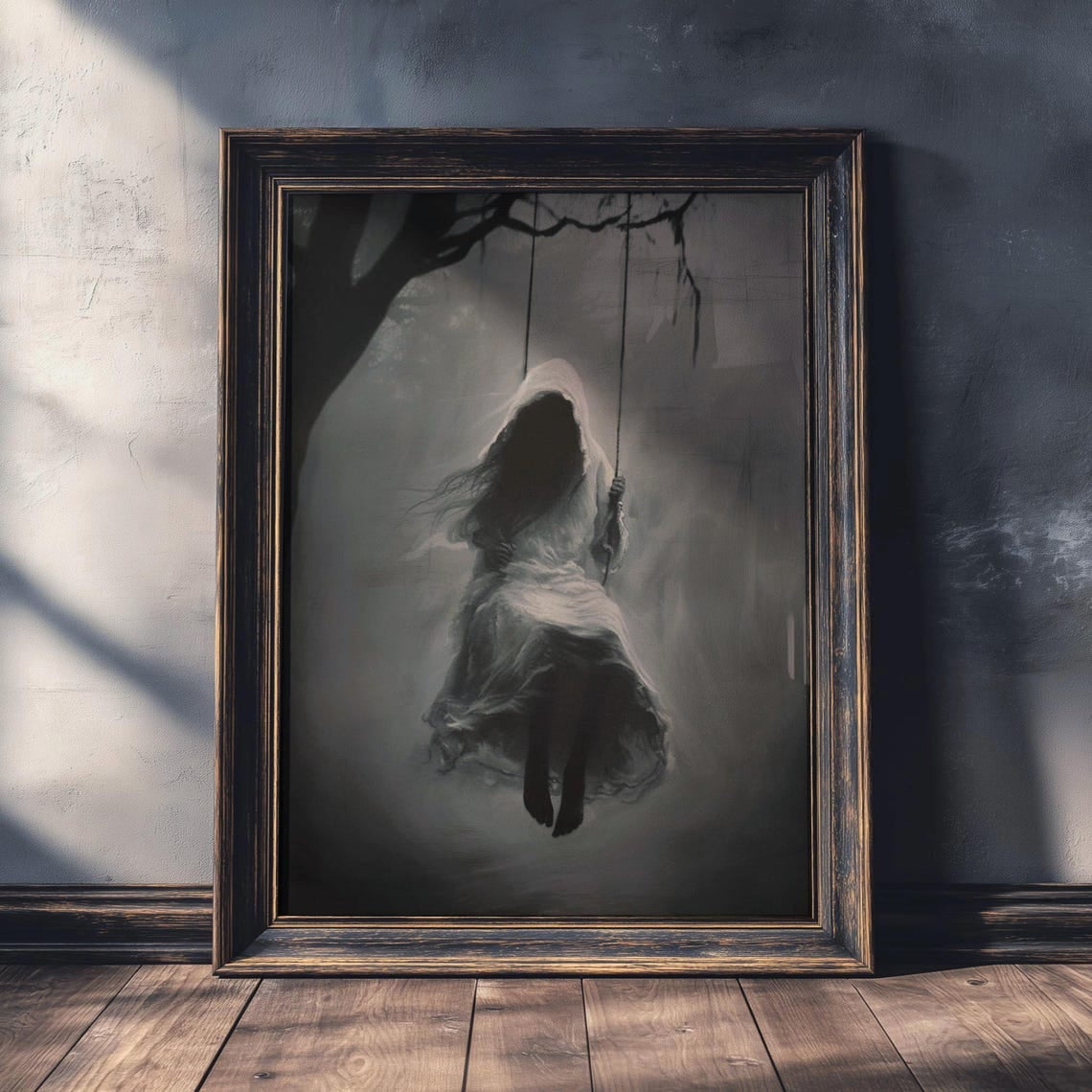Modroom Phantom on the Swing Poster, Gothic Wall Art, Haunted Spooky ...