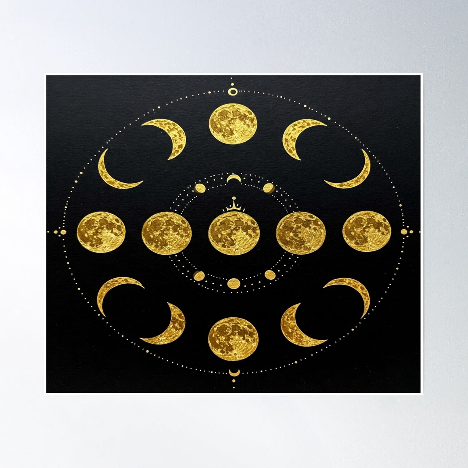 Modroom Phases Of The Moon Painting Poster Wall Art, Modern Wall Decor ...