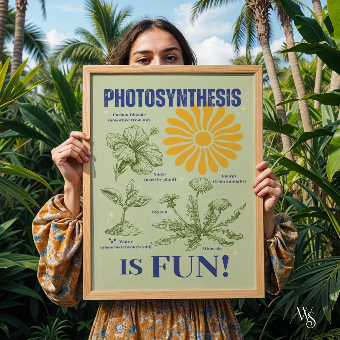 Modroom Photosynthesis Is Fun Poster | Retro Nature Print | Gallery ...