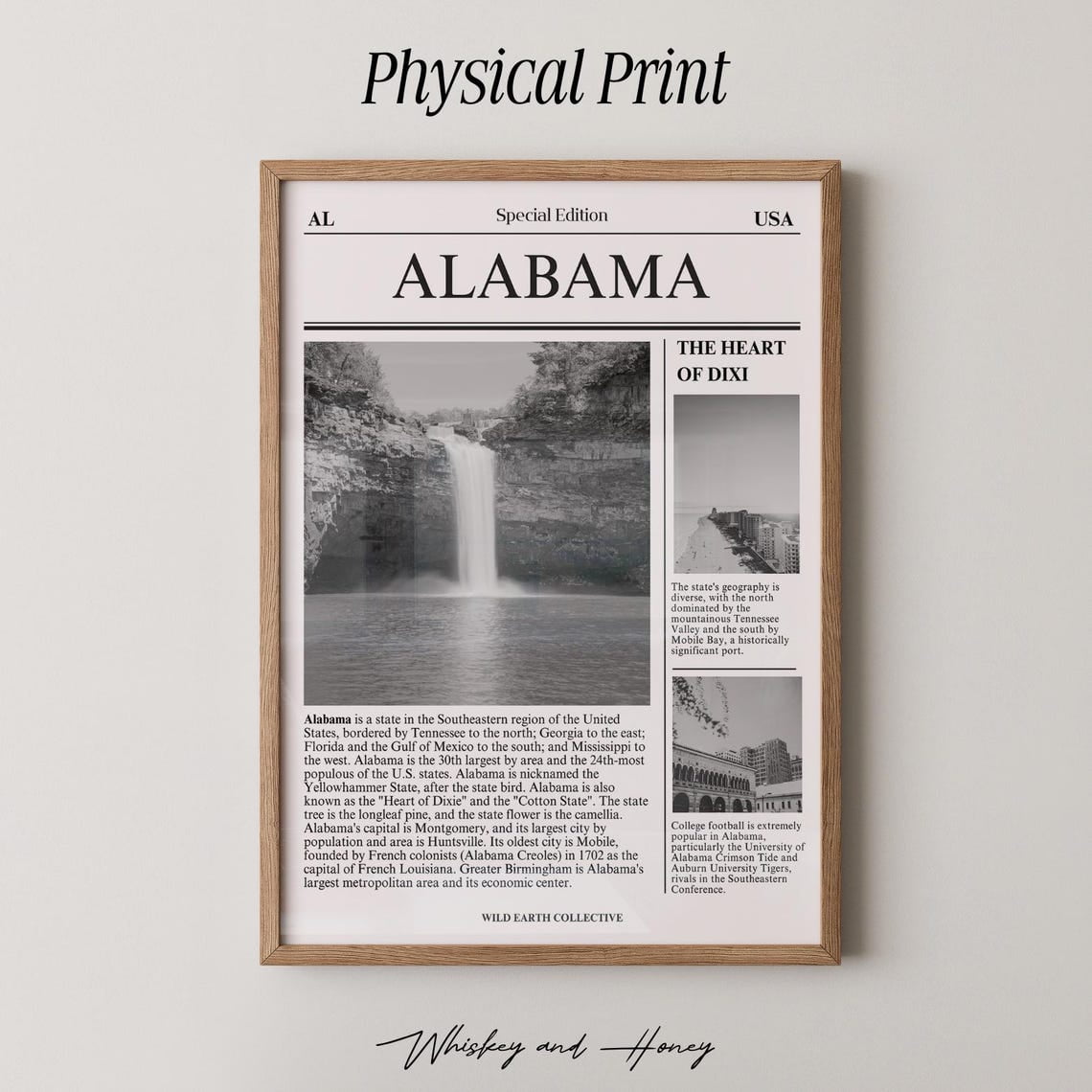 Modroom Physical Print| Alabama Art Print | State Poster | Newspaper ...
