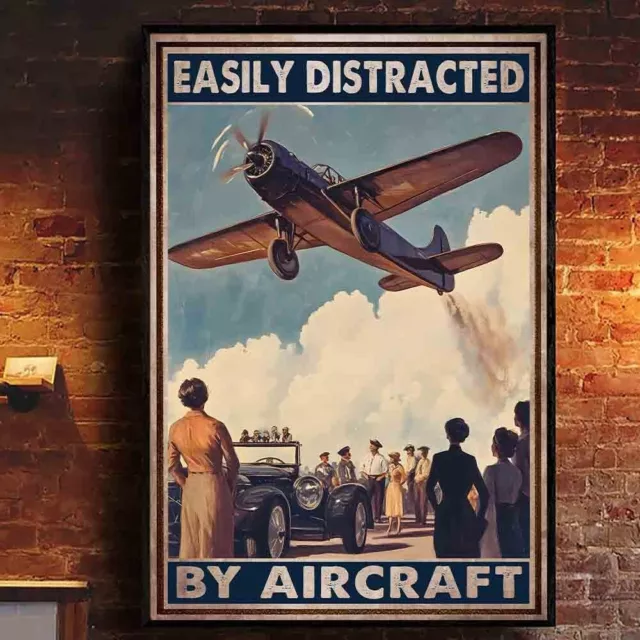 Modroom Pilot Airplane Easily Distracted By Aircraft Flying Air Poster ...