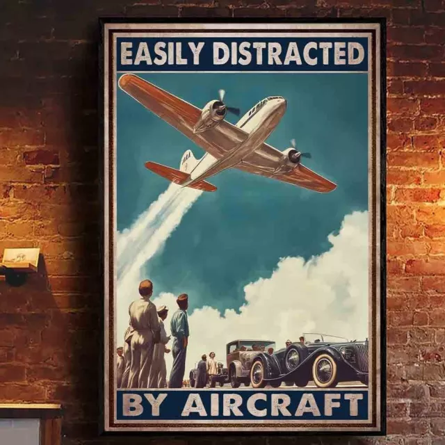 Modroom Pilot Airplane Easily Distracted By Aircraft Flying Air Poster ...