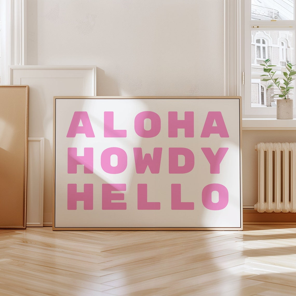 Modroom Pink Coastal Cowgirl Print Pink Aloha Howdy Hello Prints Trendy ...