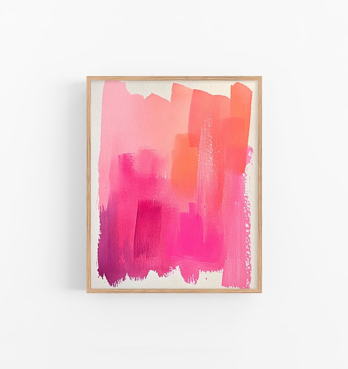 Modroom Pink Color Watercolor Painting Peaches Colors Brushstroke ...