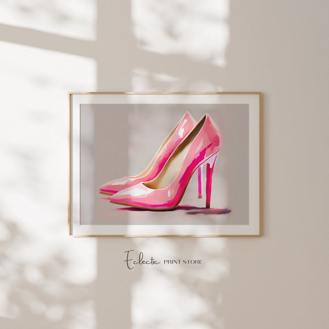 Modroom Pink Pumps Wall Art Dopamine Decor Trendy Girly Wall Art Pink ...