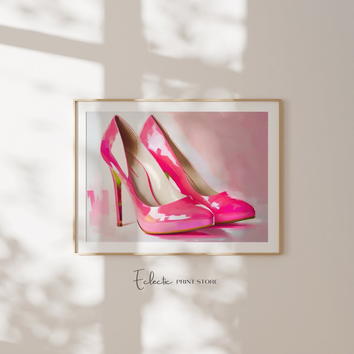 Modroom Pink Pumps Wall Art Dopamine Decor Trendy Girly Wall Art Pink ...