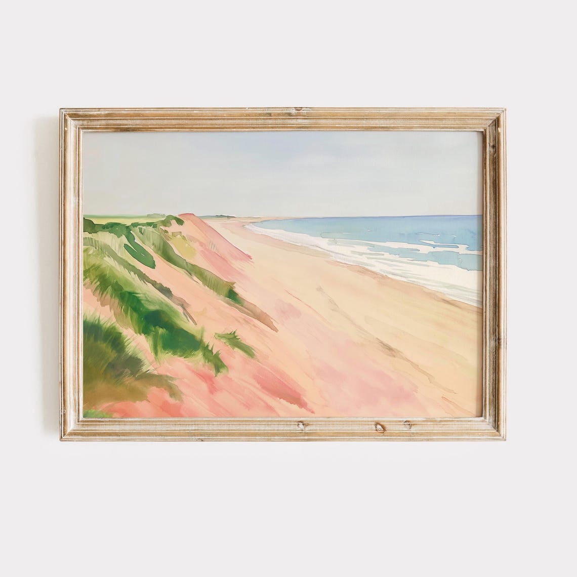 Modroom Pink Sands Coastal Wall Art, Minimalist Beach Print, Digital ...