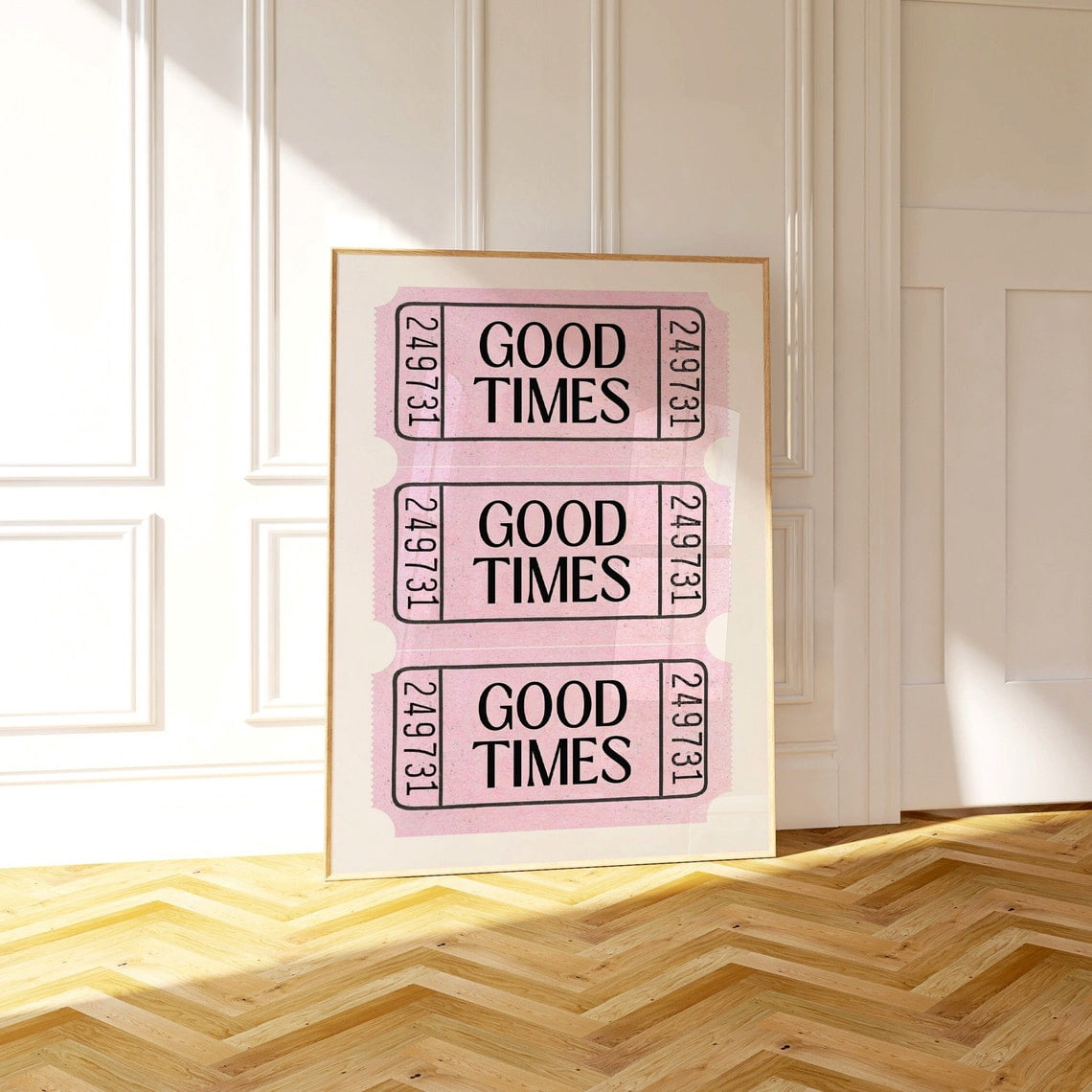 Modroom Pink Wall Art Trendy Wall Art Good Times Ticker Print Aesthetic ...