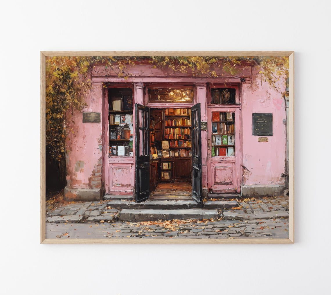 Modroom Pink Wizards Bookstore Print | Academia Art | Cottagecore Decor ...