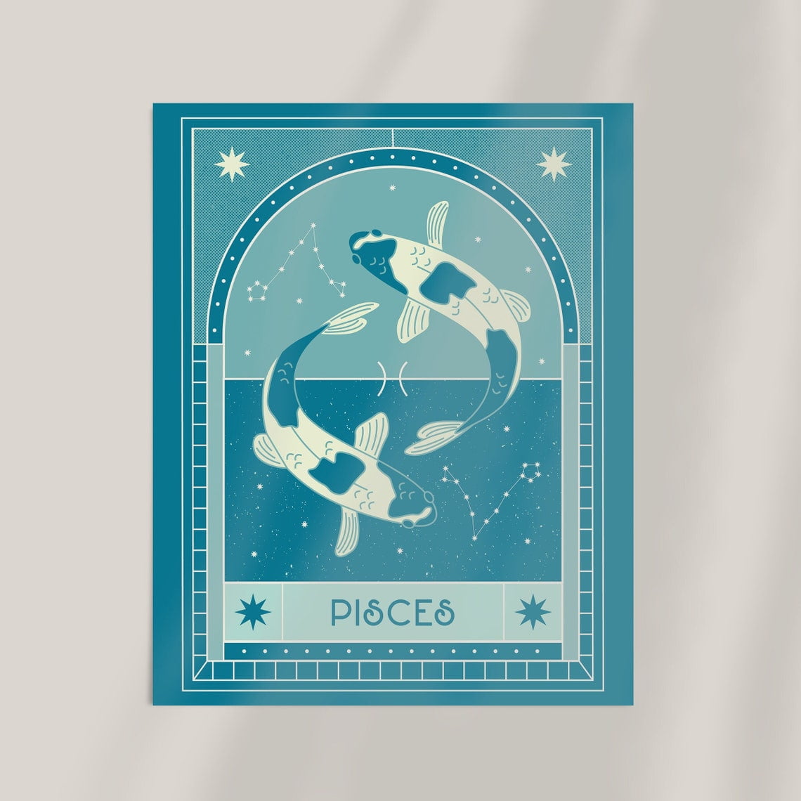 Modroom Pisces Star Poster, Pisces Zodiac Poster Poster, Zodiac Poster ...