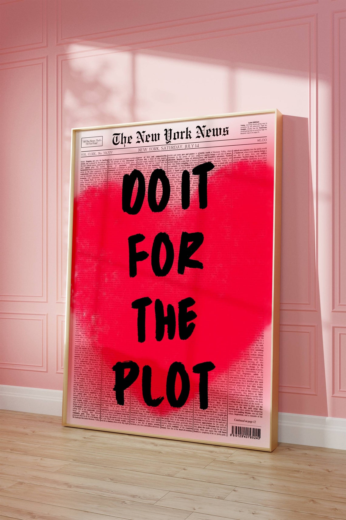 Modroom Do It For The Plot Newspaper Headline Poster, Quote Poster ...