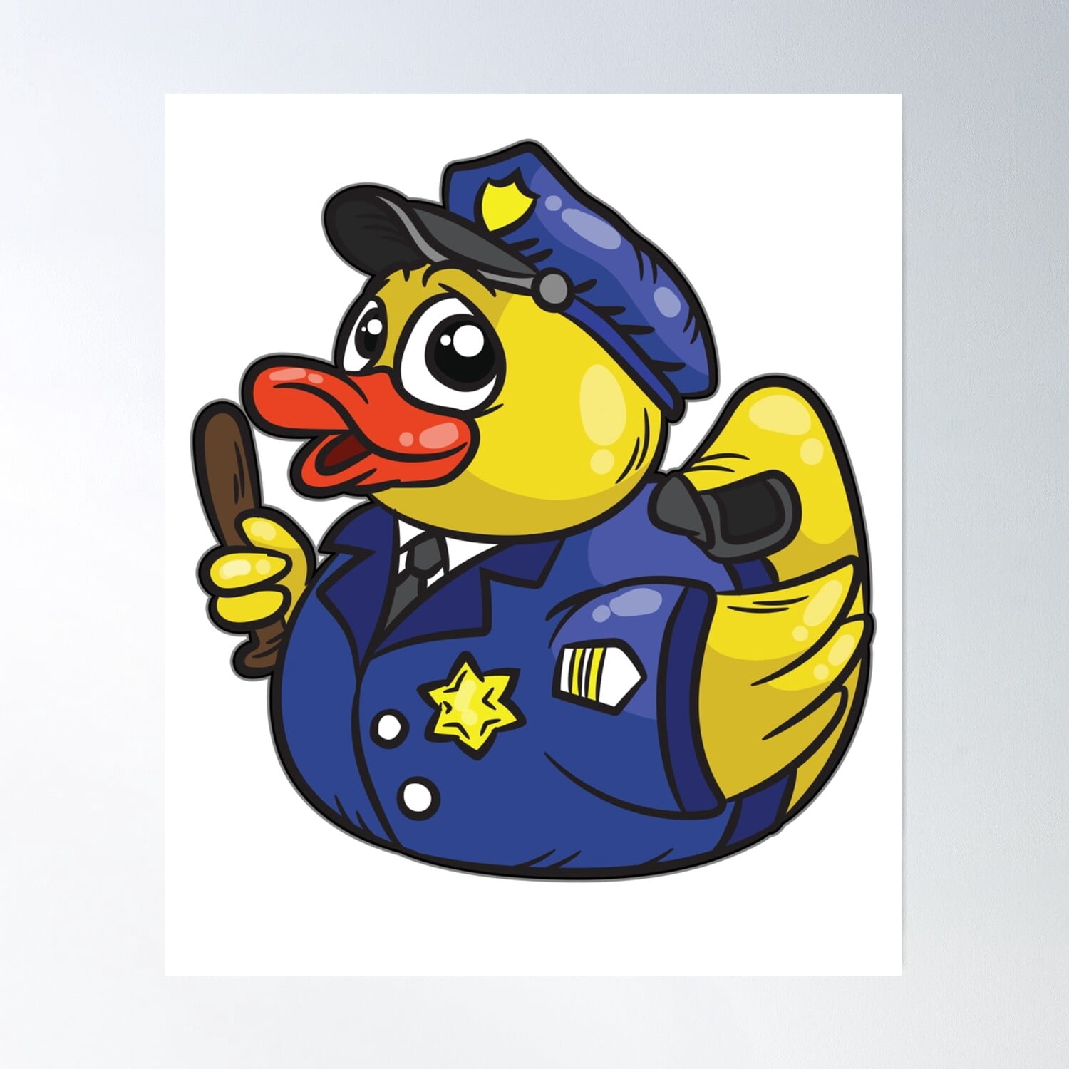 Modroom Police Officer Rubber Duck Poster Wall Art, Modern Wall Decor ...