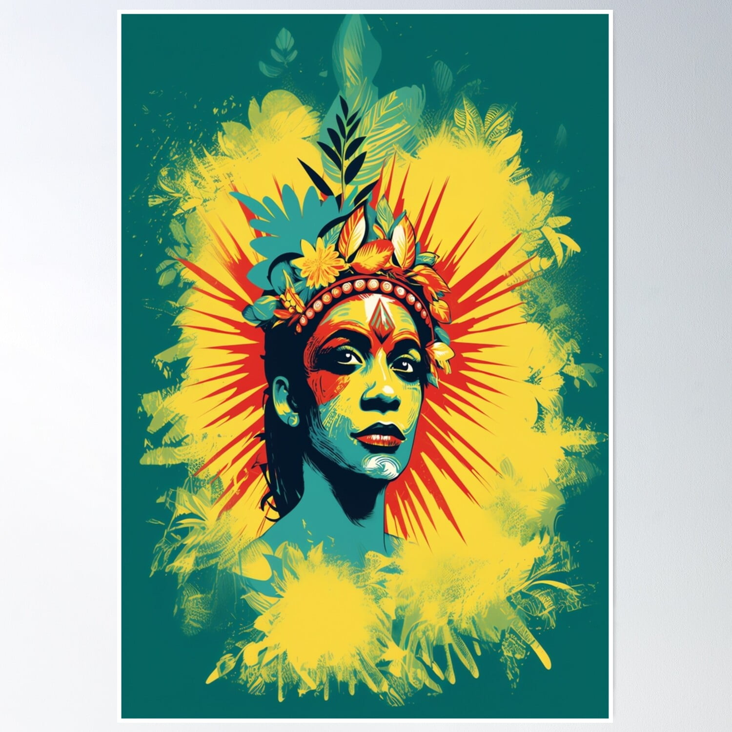 Modroom Polynesian Princess - Tropical Tiki And Island Royalty Poster ...