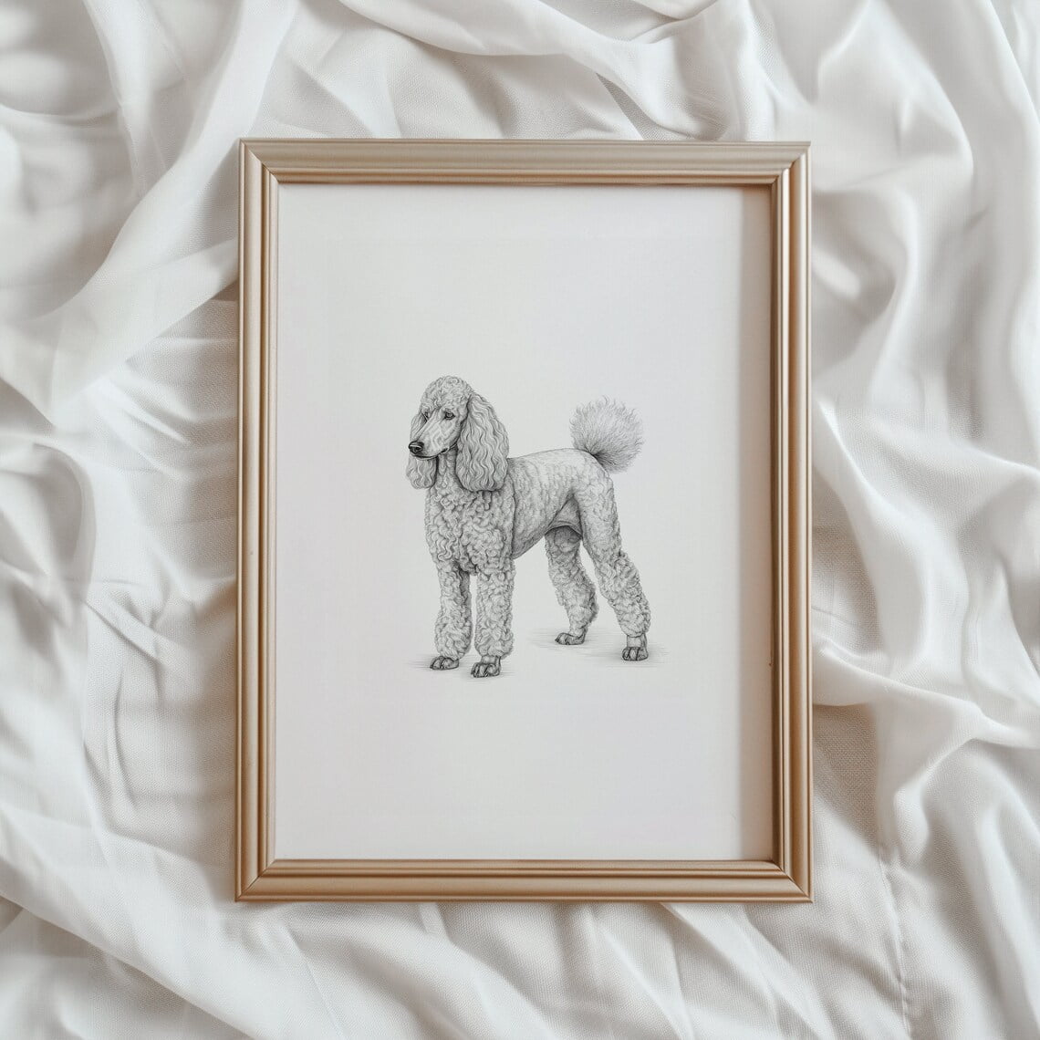 Modroom Poodle Dog Sketch Print | Dog Wall Art | Pet Digital Artwork ...
