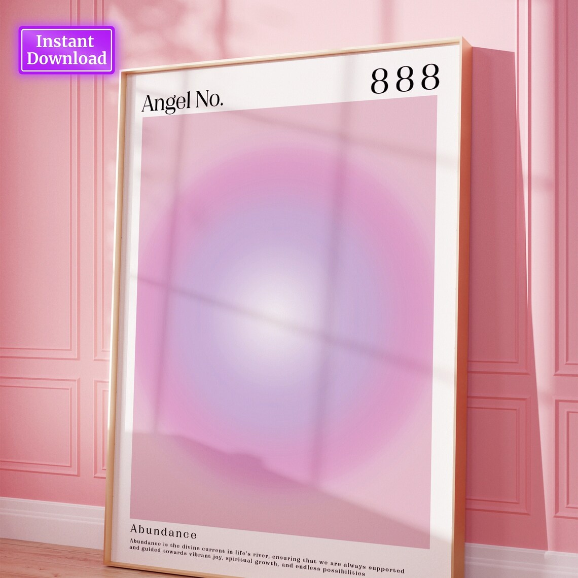 Modroom Positive Aura Poster Angel Number 888 Spiritual Gradient Aura ...
