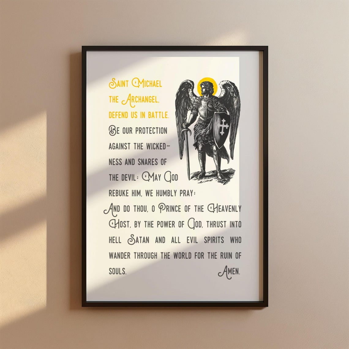 Modroom Prayer To Saint Michael The Archangel Catholic Wall Art ...