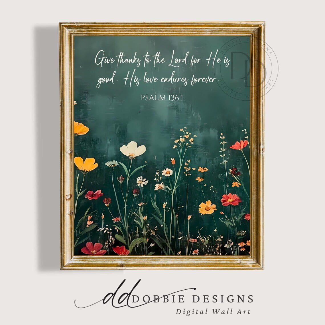 Modroom Psalm 136:1 Bible Verse Print Give Thanks To The Lord Scripture ...