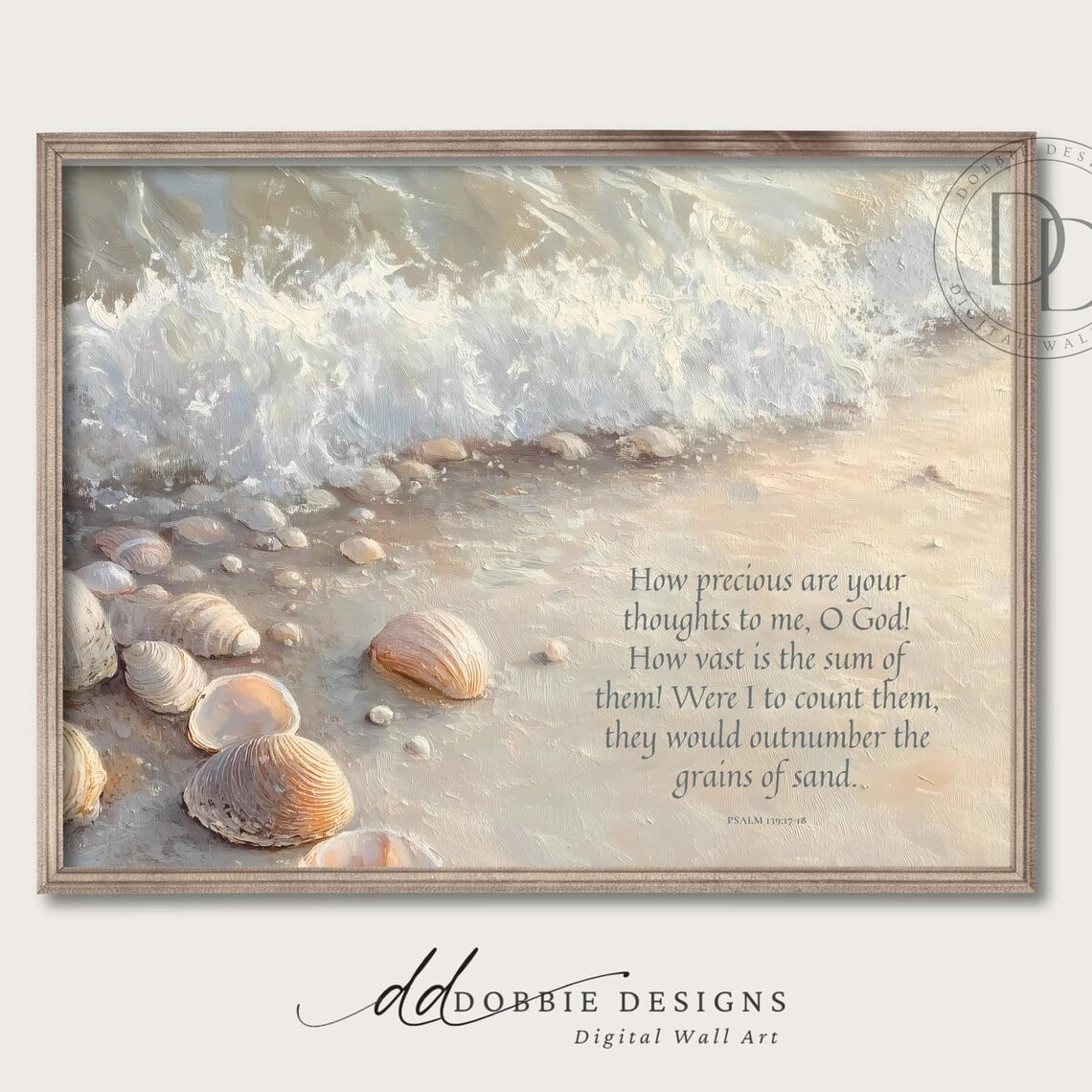 Modroom Psalm 139:17-18 Bible Verse Print Coastal Scripture Wall Art ...