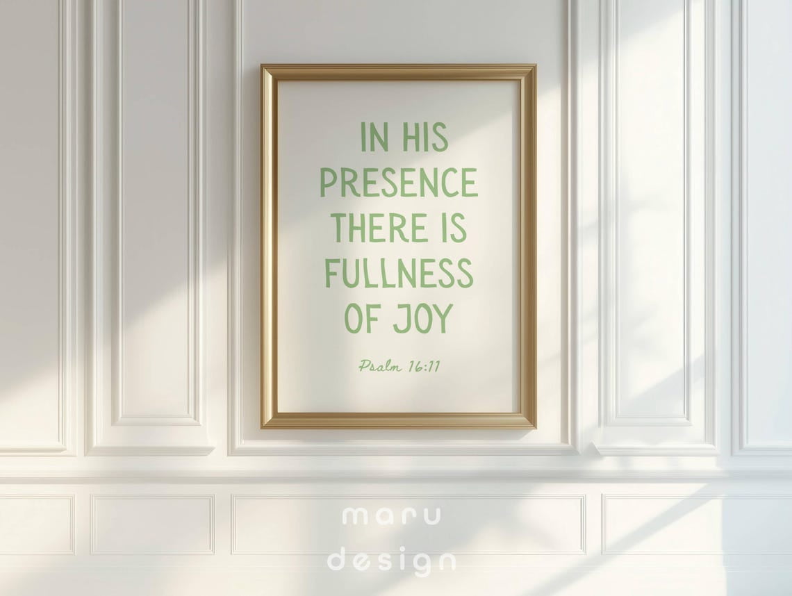 Modroom Psalm 16:11 Wall Art, Christian Decor, Bible Verse Poster ...