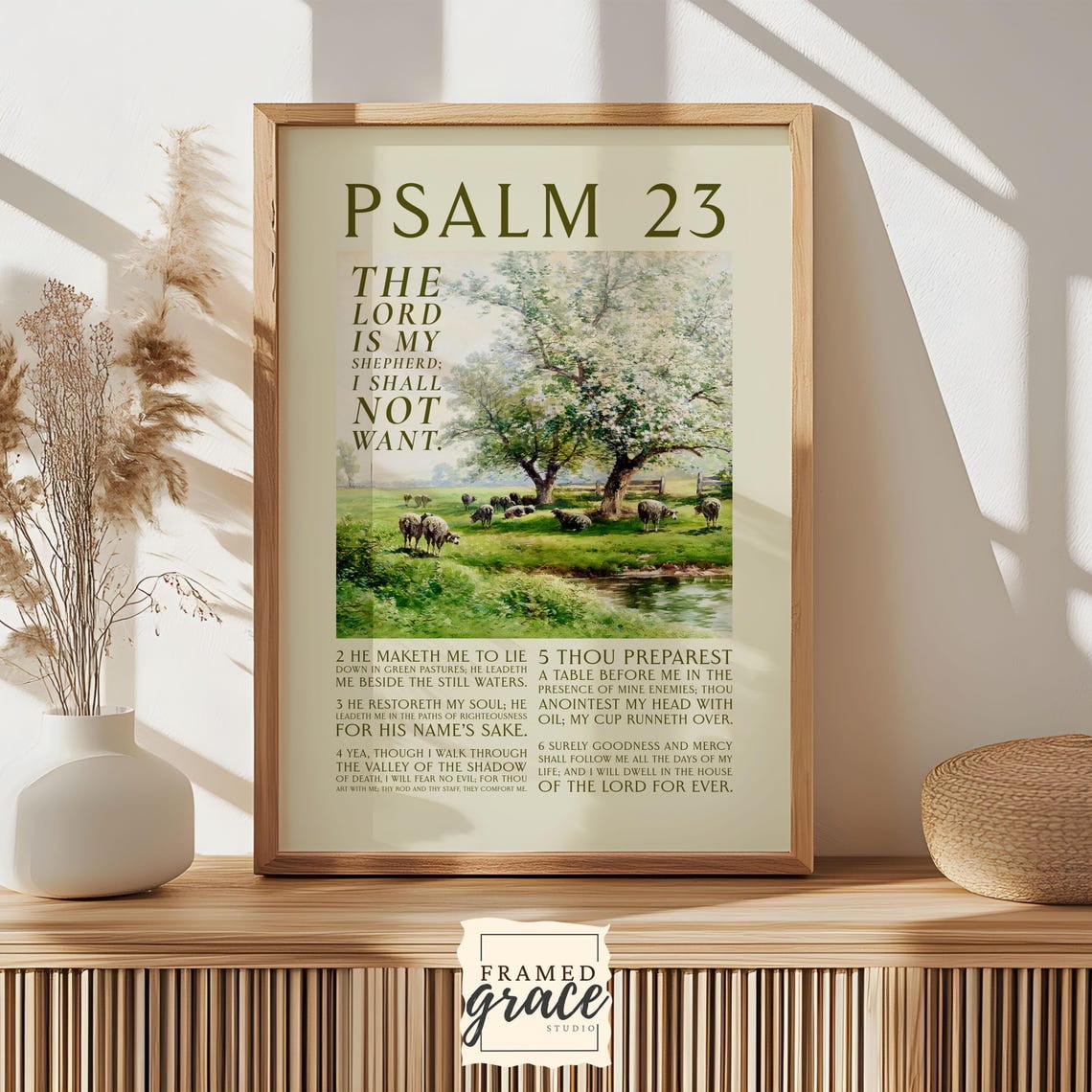 Modroom Psalm 23 Kjv The Lord Is My Shepherd Christian Poster, Vintage ...