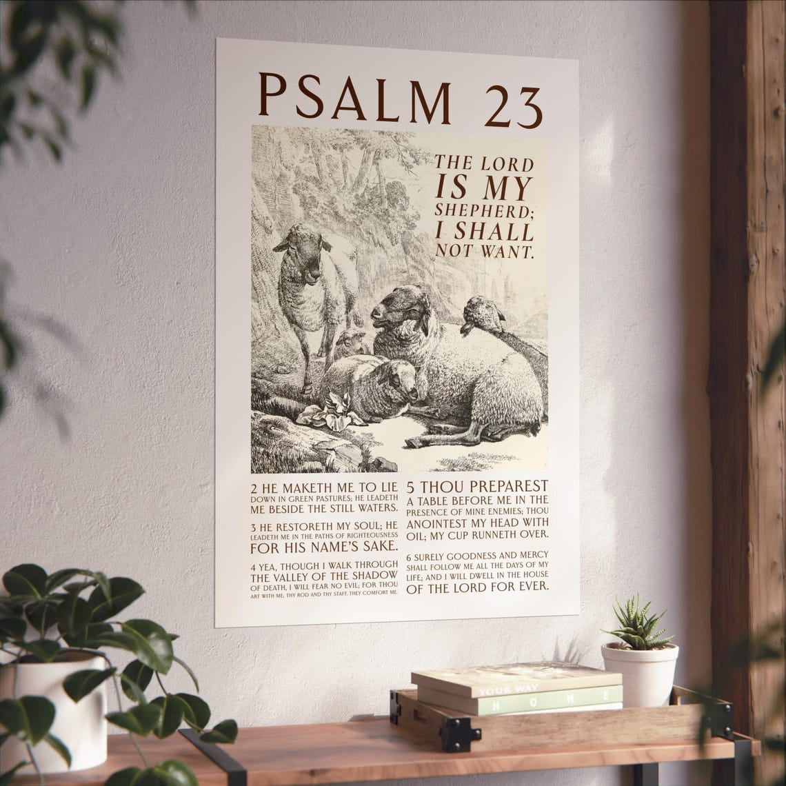 Modroom Psalm 23 Kjv The Lord Is My Shepherd Scripture Art Poster ...