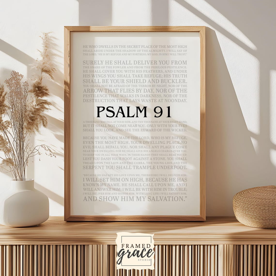 Modroom Psalm 91 Full Scripture Nkjv Wall Art - Christian Home Decor ...