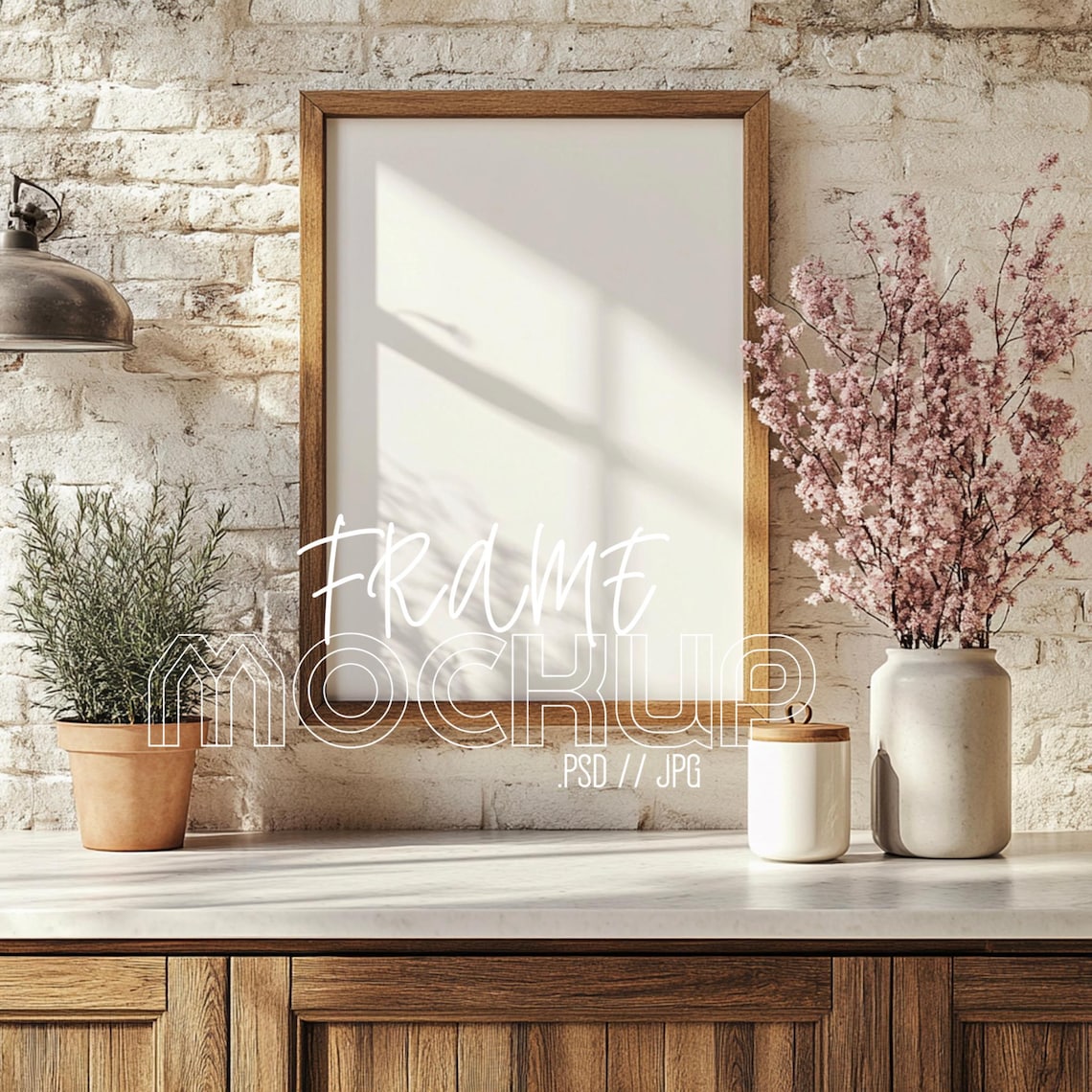 Modroom Psd Jpg Vertical Mockup, Farmhouse Kitchen Wall Art Mockup ...