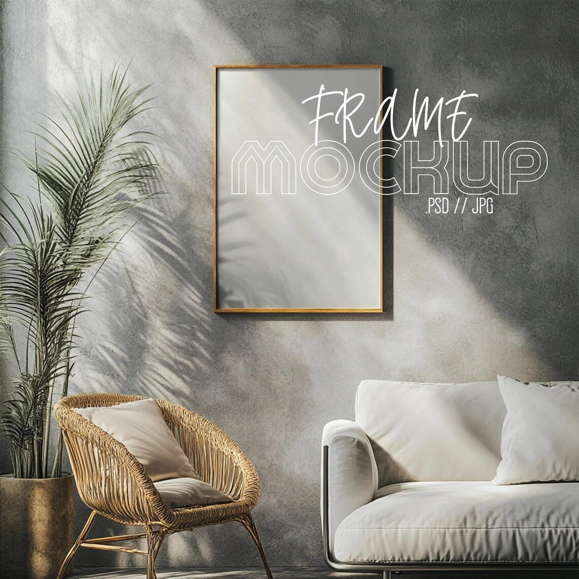 Modroom Psd Jpg Vertical Mockup, Rustic Modern Wall Art Mockup ...