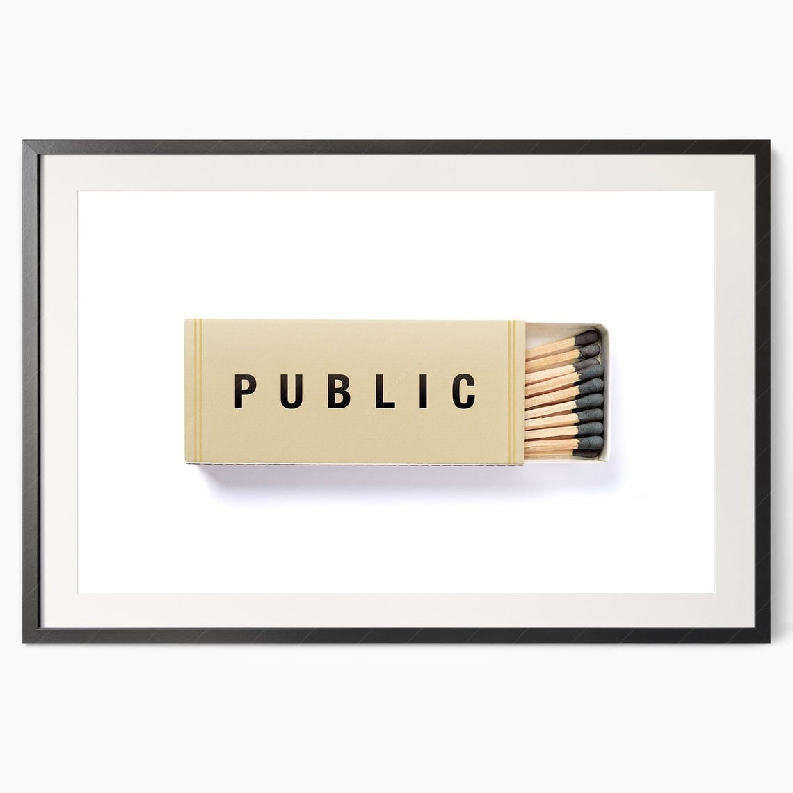 Modroom Public Matchbox Poster Modern Minimal Wall Art Bar Cart Dining ...