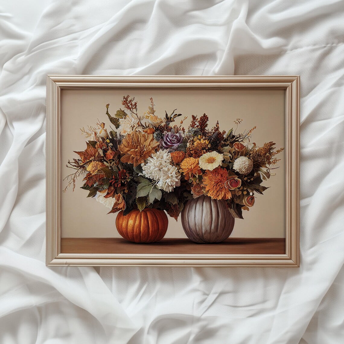 Modroom Pumpkin Floral Print, Autumn Art, October, Pumpkin Art ...