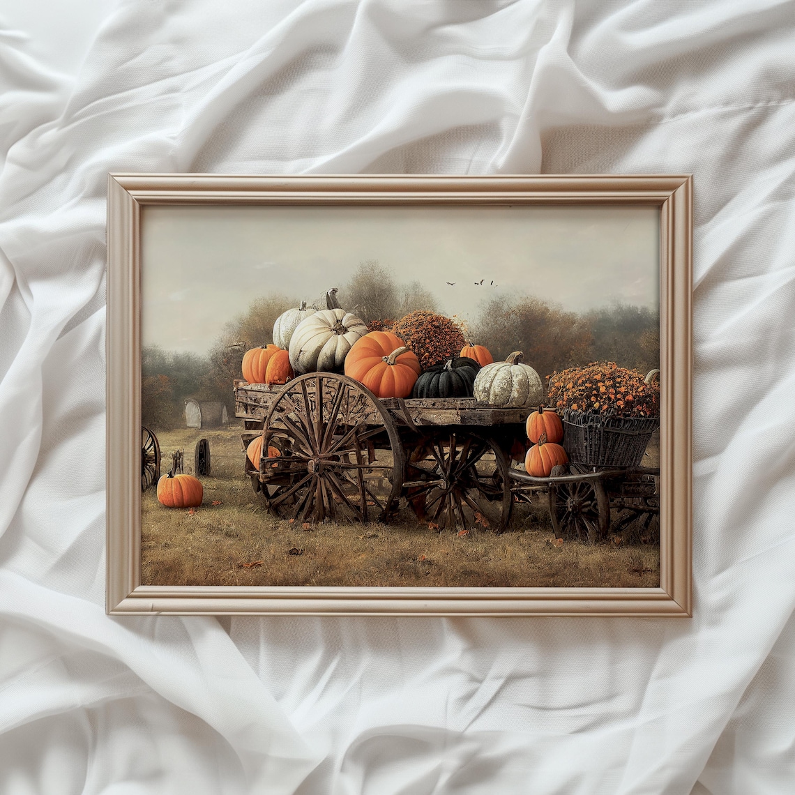Modroom Pumpkin Wagon Print, Fall Foliage Wall Art, Autumn Landscape ...