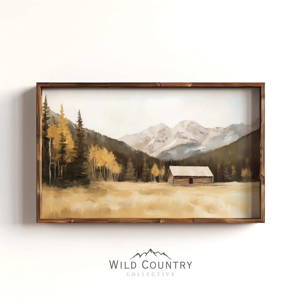 Modroom Quaint Log Cabin Poster Print Vintage Evergreen Forest ...