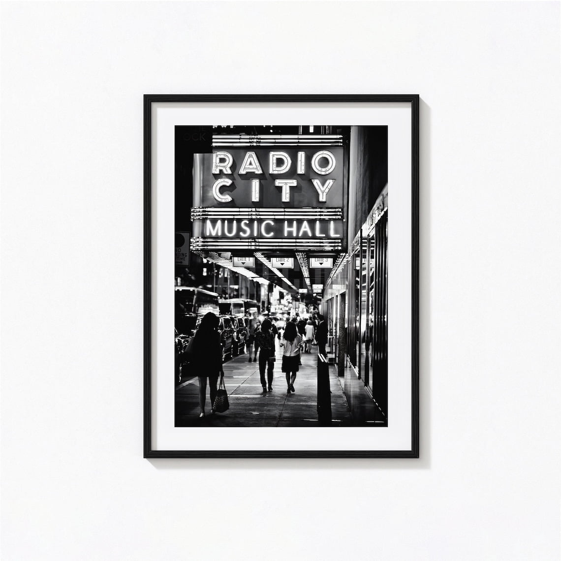 Modroom Radio City Music Hall, Times Square Poster, Black And White ...