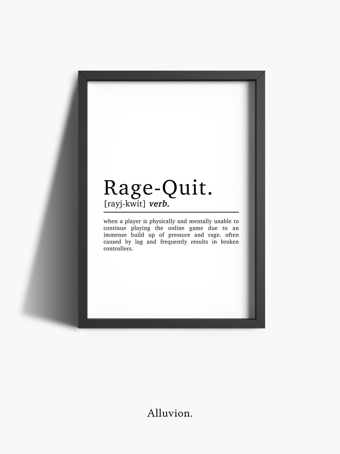 Modroom Rage Quit Definition Print, 50 X 70, Gamer Print, Gaming Wall ...