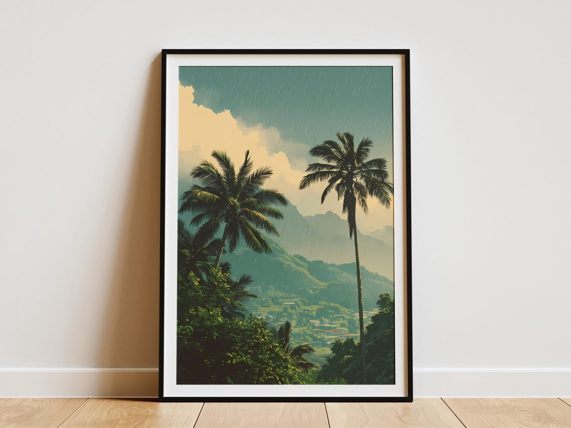 Modroom Rainstorm Over Hana Highway Poster Tropical Island Print Hawaii ...