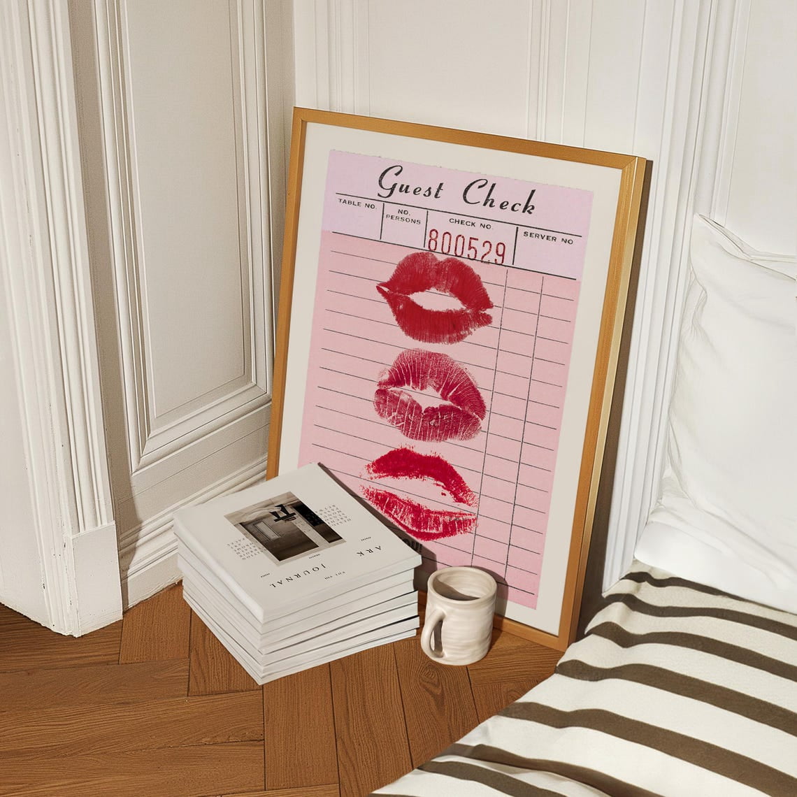 Modroom Red Pink Wall Art Aesthetic Wall Art Trendy Wall Art Pink Art ...