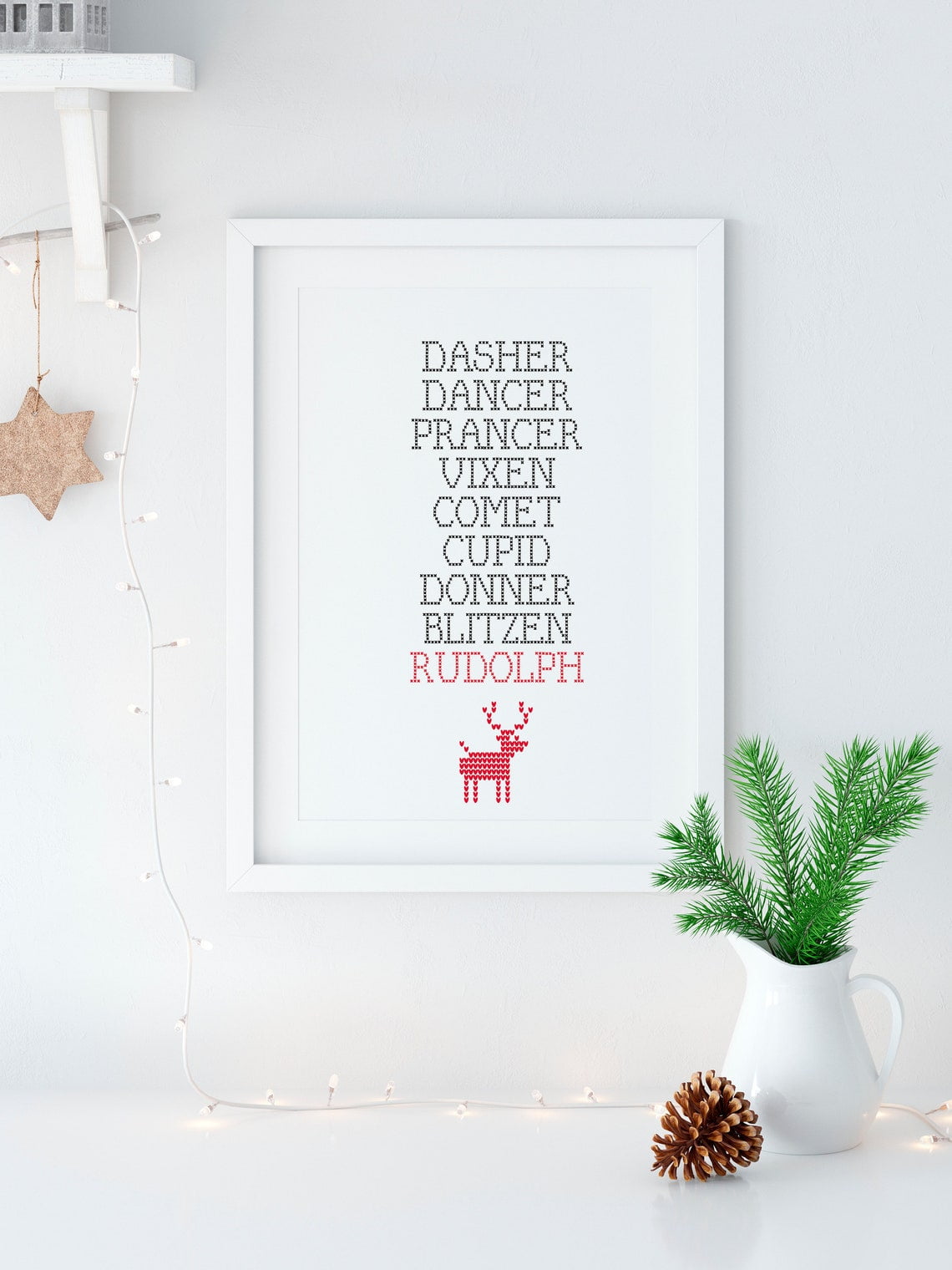 Modroom Reindeer Names Poster – Santa’s Reindeer Wall Art, Rudolph ...