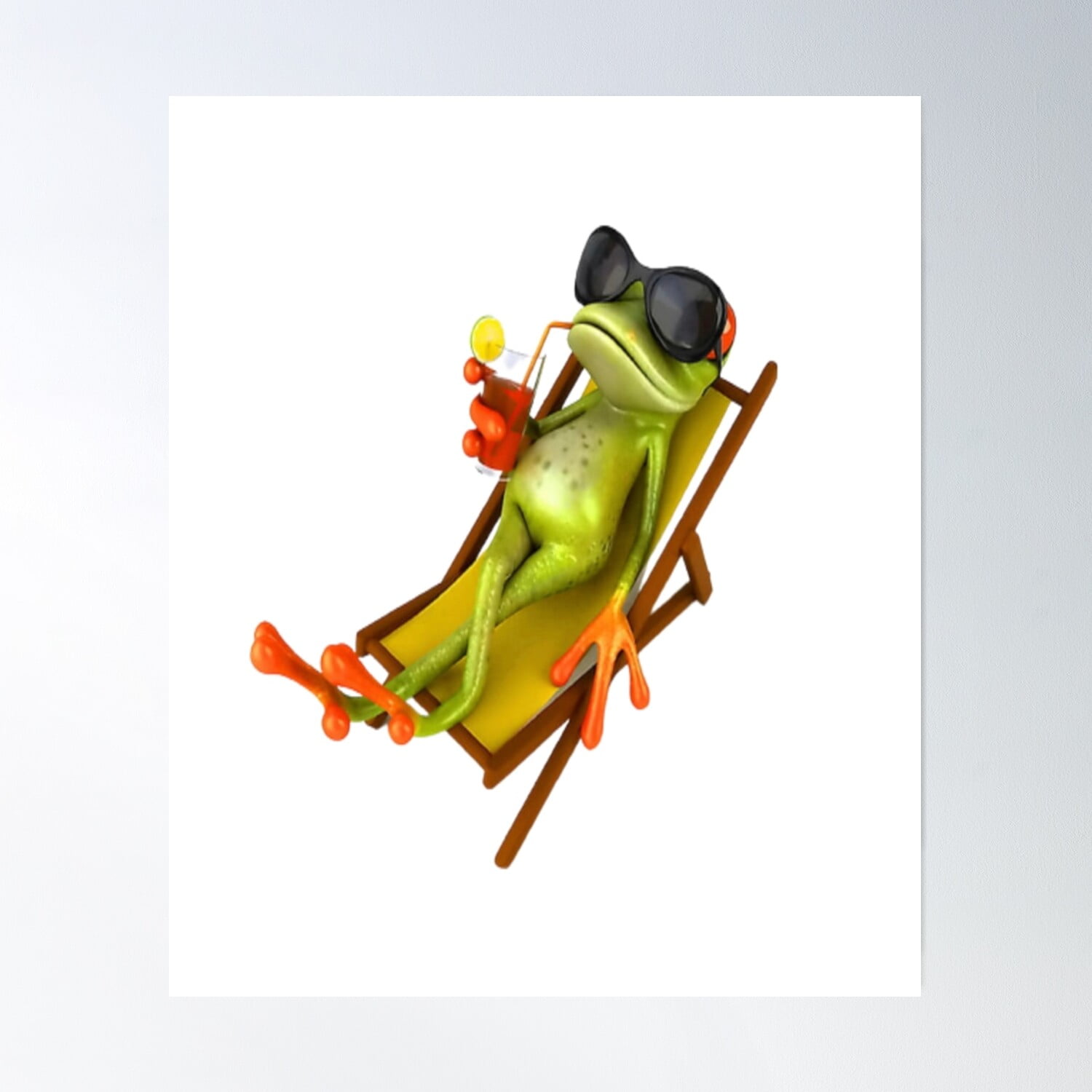 Modroom Relaxing Frog Illustration Premium Design Poster Wall Art ...