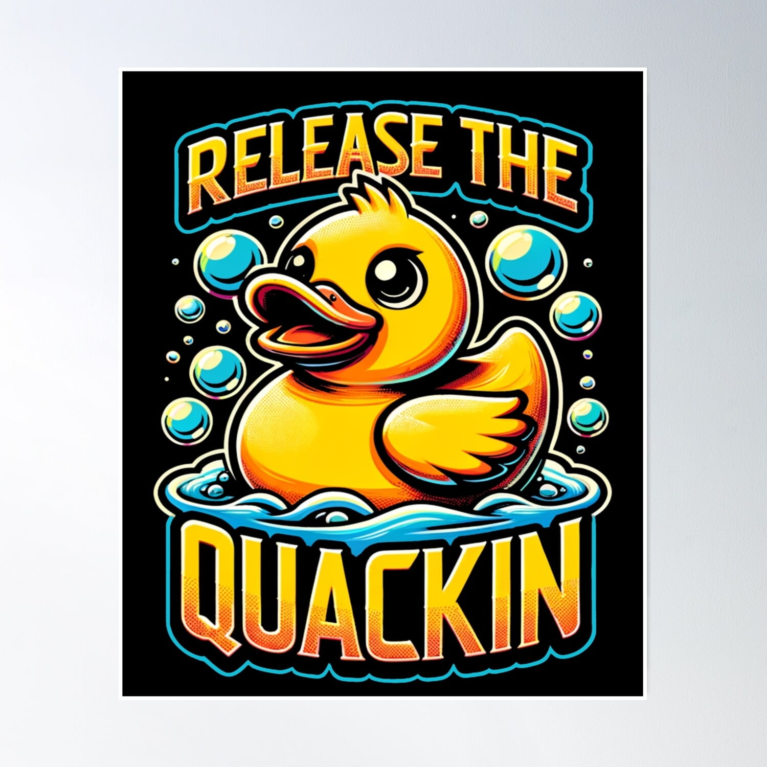 Modroom Release The Quackin' Cute Rubber Duck Lover Poster Wall Art ...