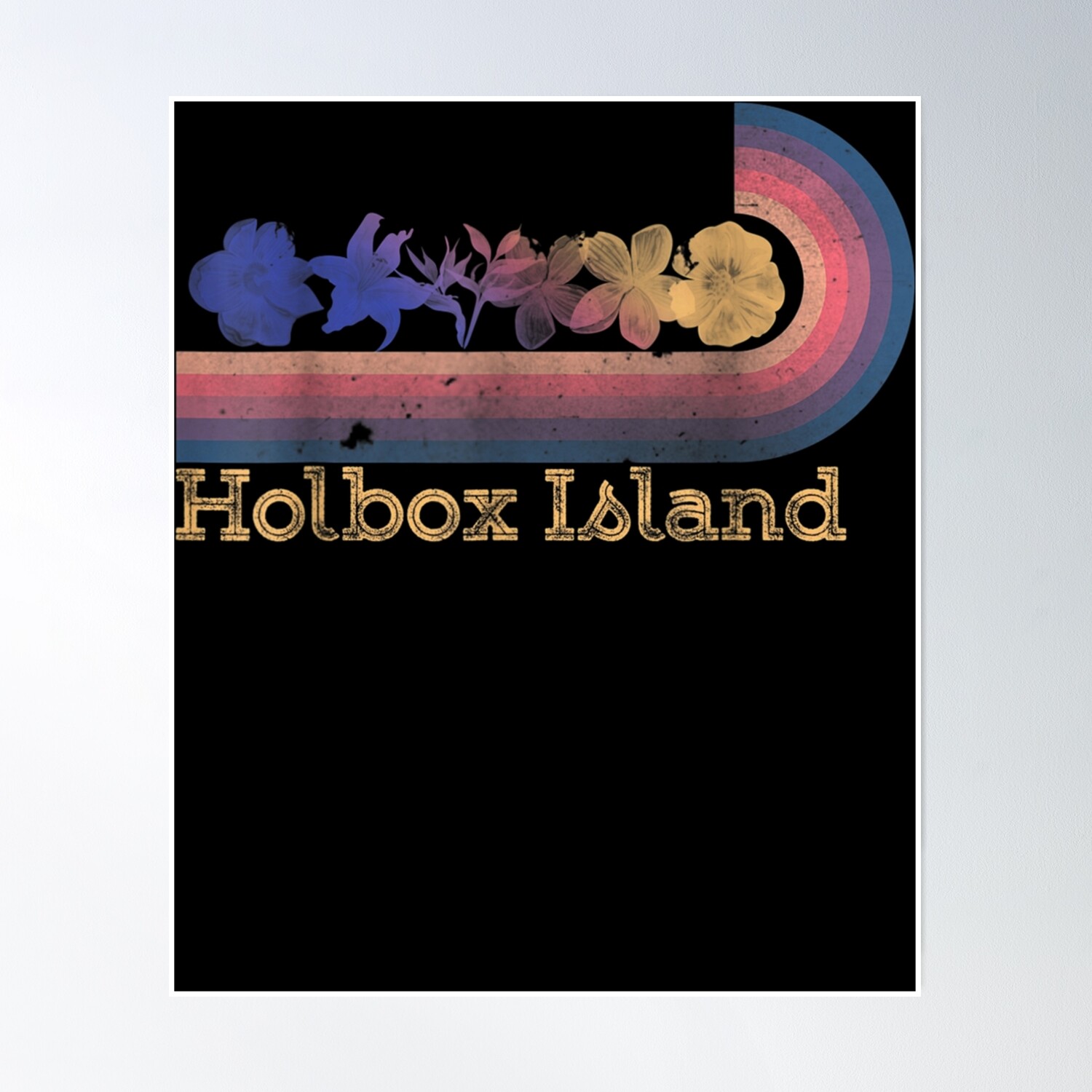 Modroom Retro Holbox Island Tropical Flowers 80'S Style Surfing Poster ...