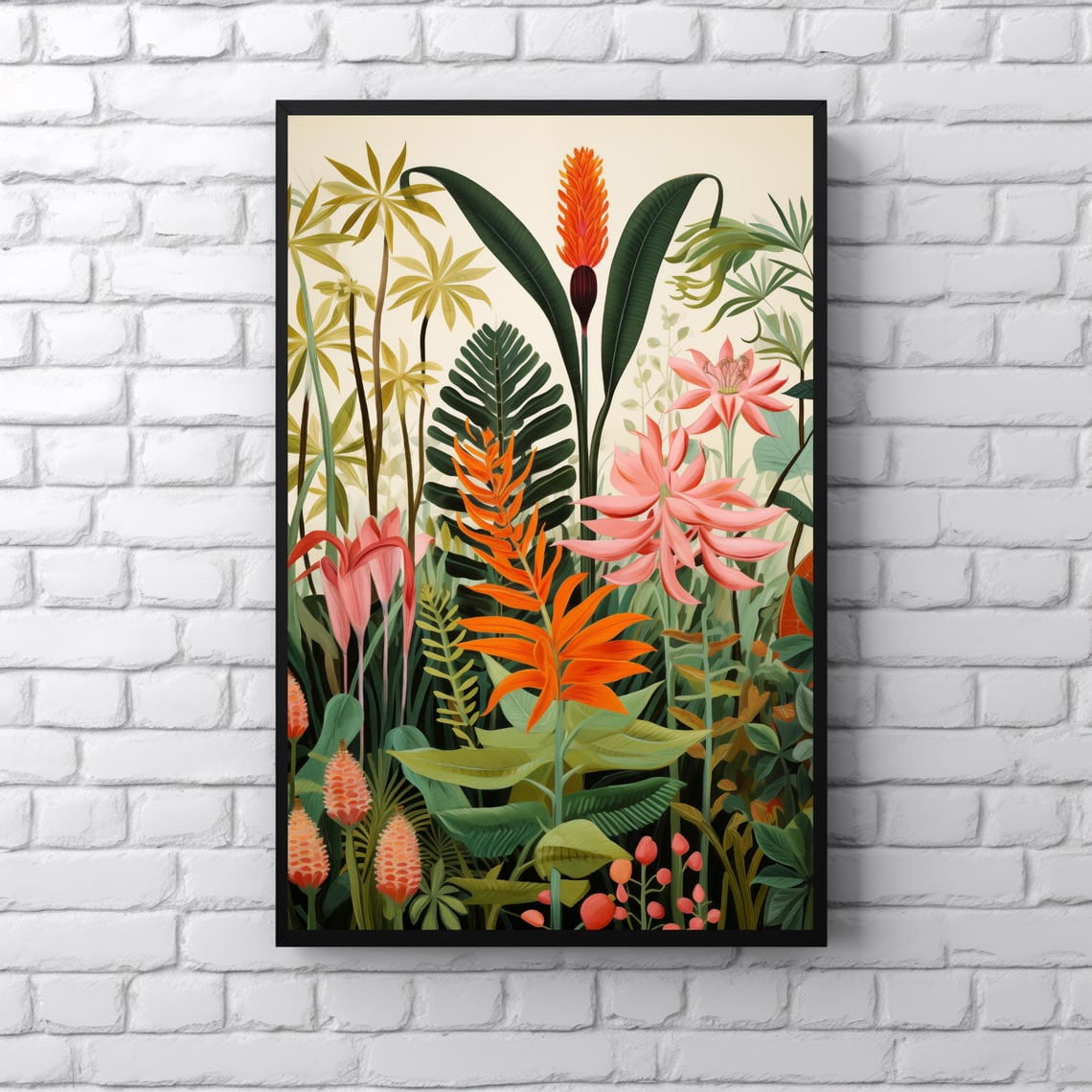 Modroom Retro Jungle Art Print Botanical Jungle Wall Art Bohemian ...