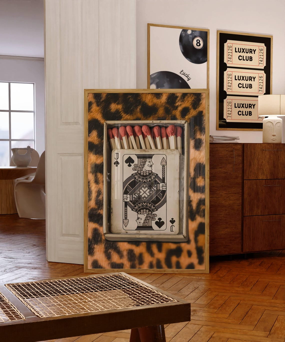 Modroom Retro Leopard Matchbox Wall Art Jack Of Spades Playing Card ...