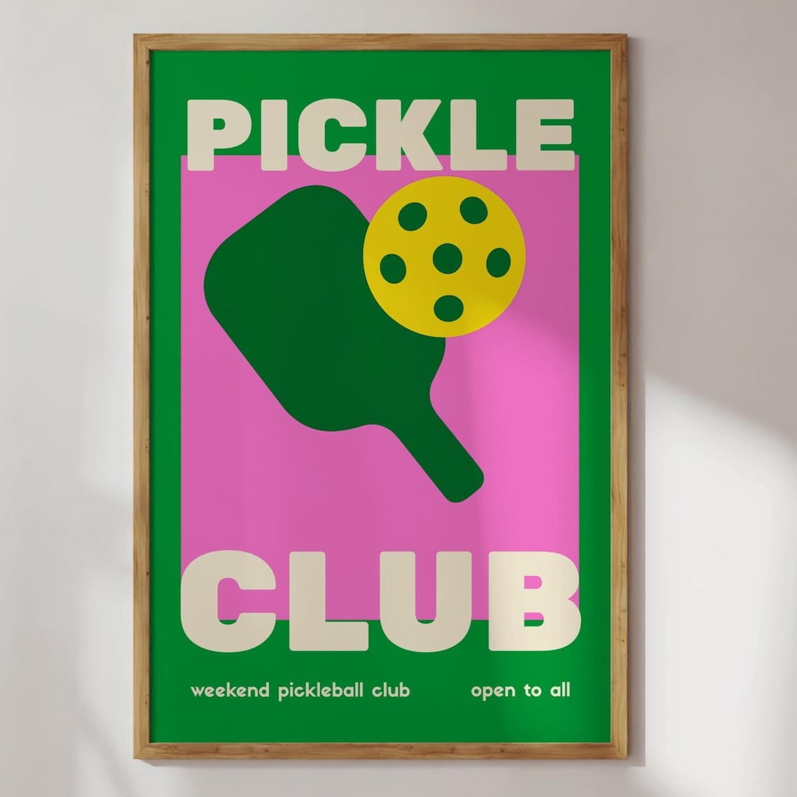 Modroom Retro Pickleball Wall Art | Bold Pickleball Club Poster For ...