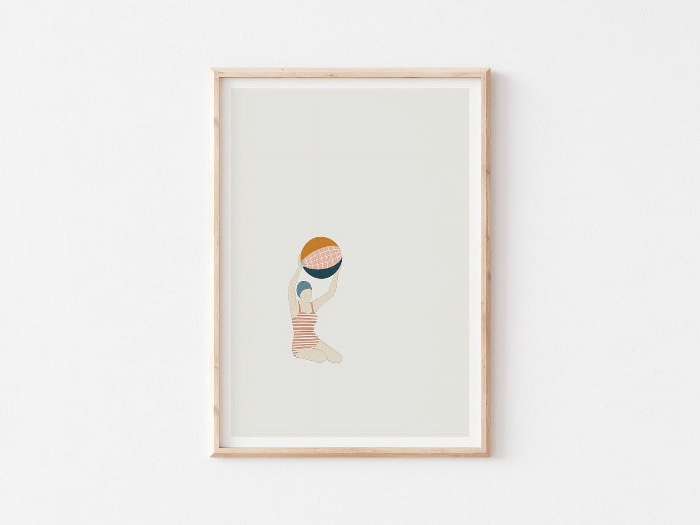 Modroom Retro Style Beach Travel Art, Vintage Swimmer Illustration ...