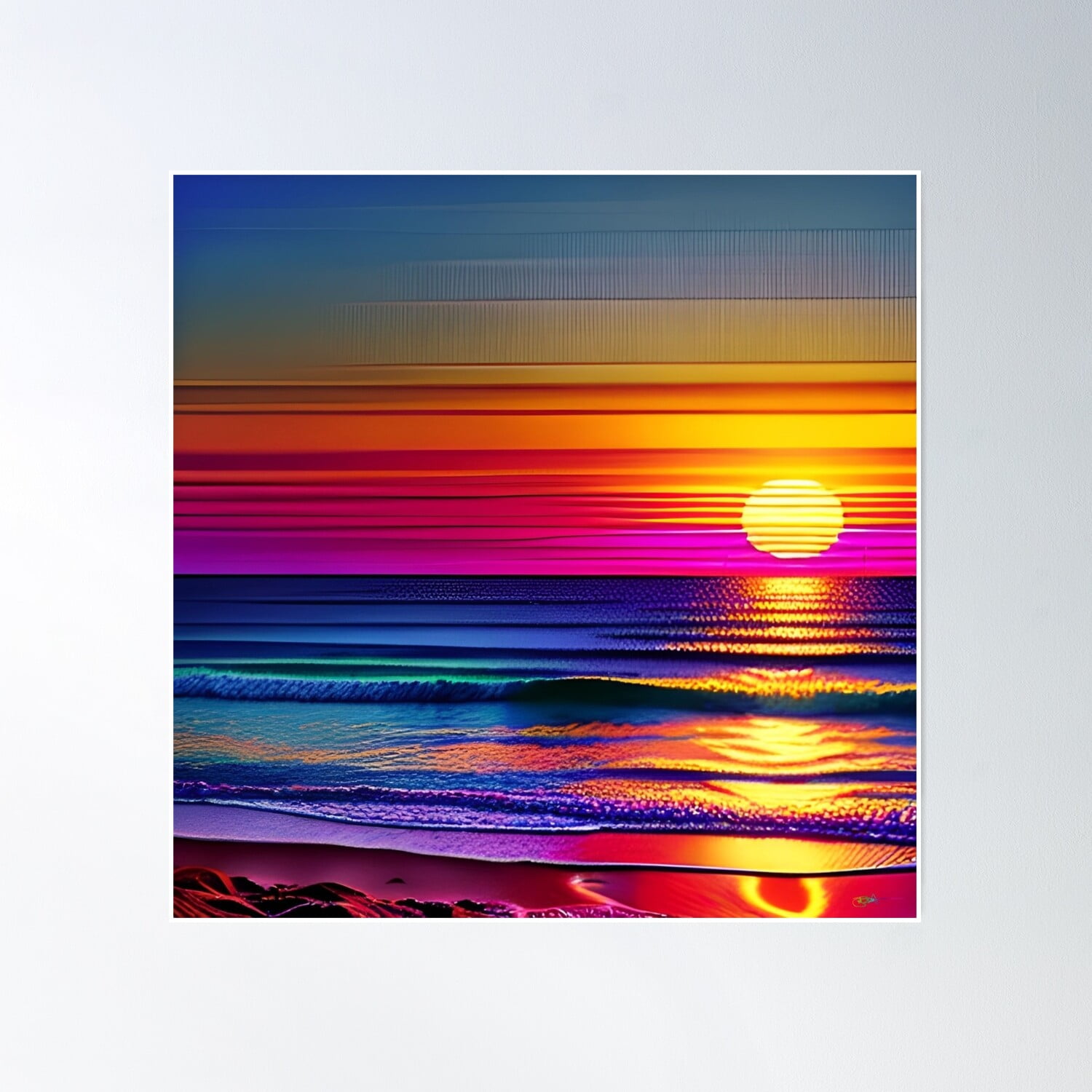 Modroom Retro Sun - 80S Abstract 12 Poster Wall Art, Modern Wall Decor ...