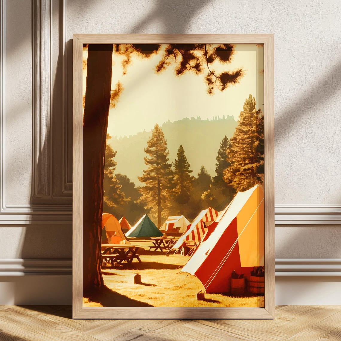 Modroom Retro Tent Camping Wall Art Print, Camping Poster, Living Room ...