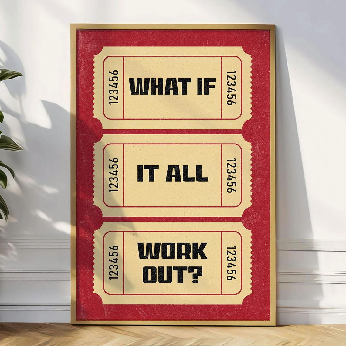 Modroom Retro What If It All Works Out Ticket Poster, Vintage Ticket ...