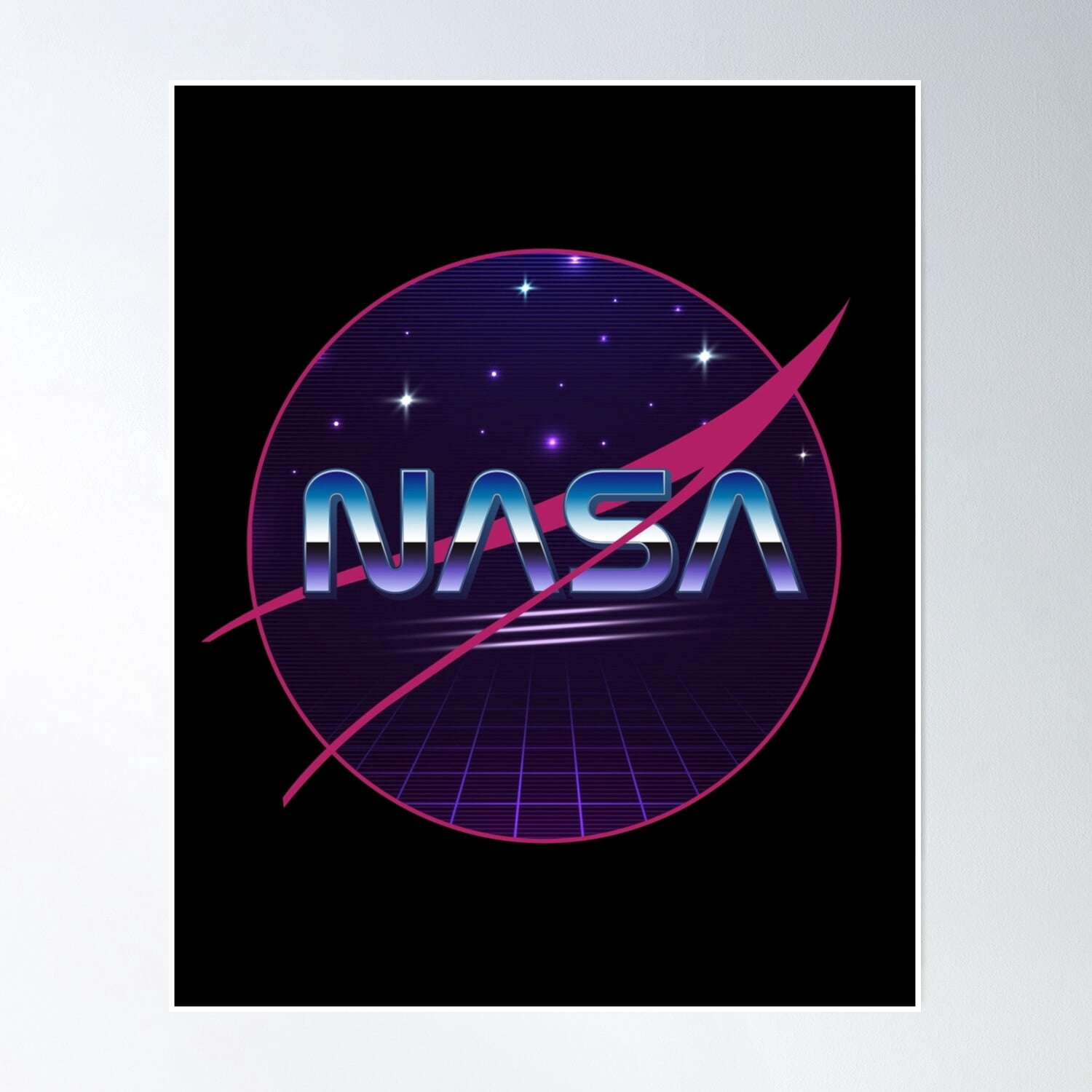 Modroom Retrowave Nasa Poster Wall Art, Modern Wall Decor, 12x18 ...
