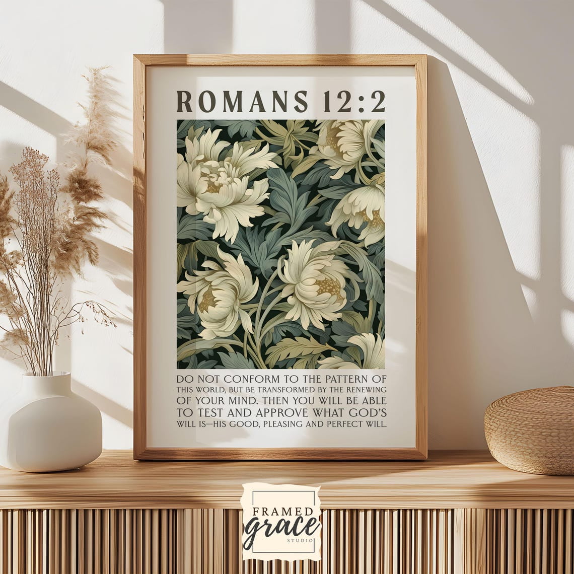 Modroom Romans 12:2 Be Transformed Bible Verse Print, Vintage Christian ...