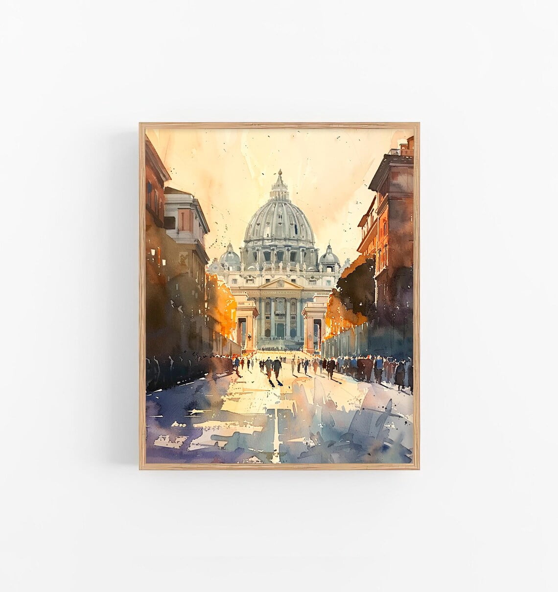 Modroom Rome Cityscape Watercolor Art Print Italian Cityscape ...